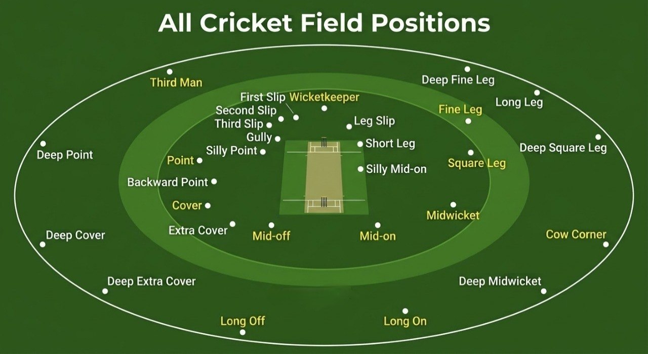 30+ Cricket Field Positions Explained - The Ultimate Guide
